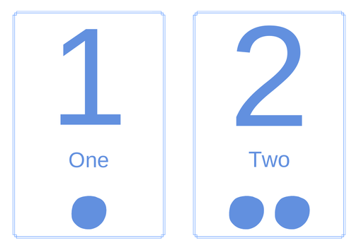 Blue touch counting cards 1-10 | Teaching Resources