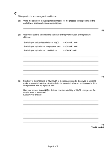 AQA A-Level Chemistry -> Thermodynamics lesson series | Teaching Resources
