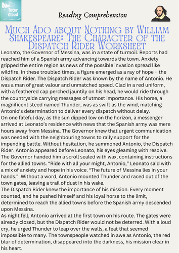 Much Ado about Nothing by William Shakespeare: The Character of the ...