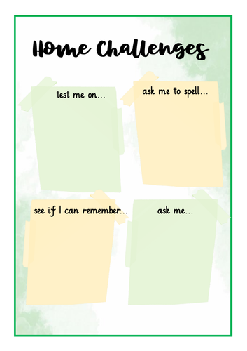 Home Challenge poster/letter *EDITABLE* | Teaching Resources