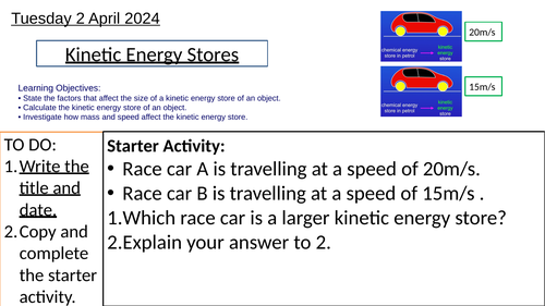 GCSE Physics Kinetic Energy: Complete Lesson | Teaching Resources
