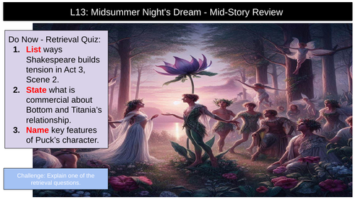 A Midsummer Night's Dream Mid-Story Review | Teaching Resources