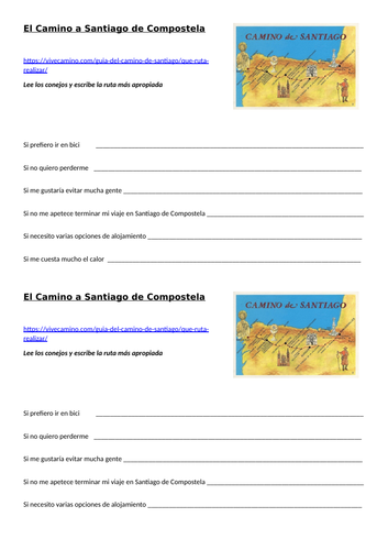 El camino a Santiago de Compostela | Teaching Resources