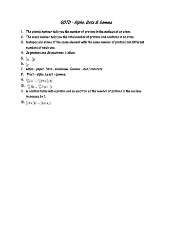 Alpha, Beta & Gamma - Quick on the Draw | Teaching Resources