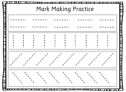 Mark Making/Pencil Control Tracing Sample | Teaching Resources