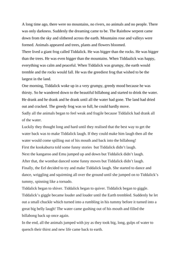 Tiddalick talk 4 writing planning | Teaching Resources