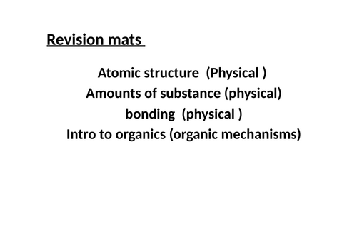 year 12 Chemistry revision mats with answers | Teaching Resources