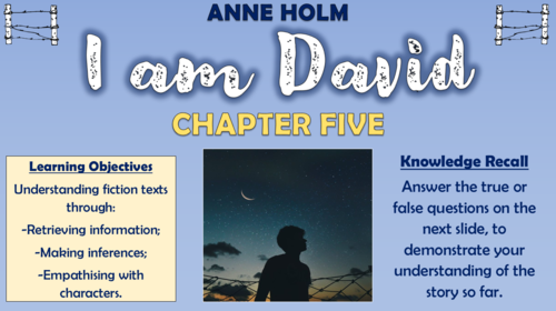 I am David - Anne Holm - Chapter 5 - Double Lesson! | Teaching Resources