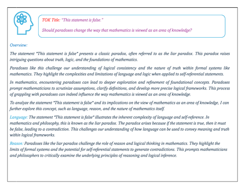 TOK Math :Should paradoxes change the way that mathematics is viewed as ...