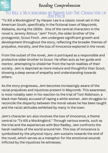 To Kill a Mockingbird by Harper Lee: The Character of Jem Finch ...