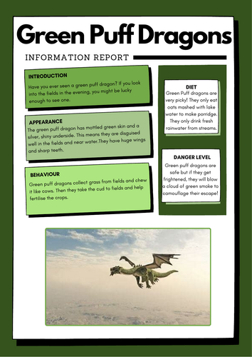 Dragon Fact File | Teaching Resources
