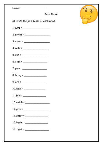 Changing Words to Past Tense (2 levels) | Teaching Resources