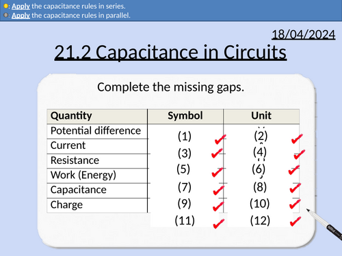 OCR A level Physics: Capacitors in Circuits | Teaching Resources OCR A level Physics: Capacitors in Circuits | Teaching Resources