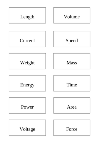 Cut and Stick: Match the quantity and unit | Teaching Resources