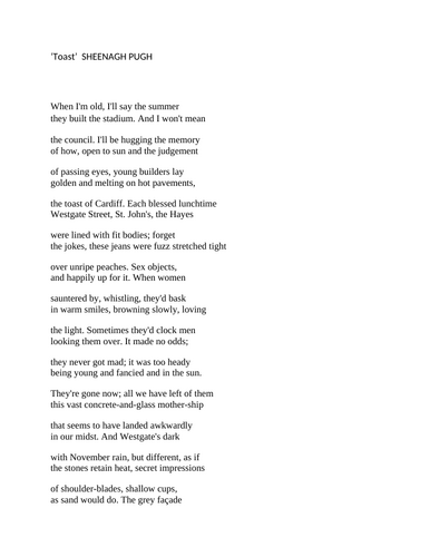 ‘Toast’ SHEENAGH PUGH: GCSE English Literature: A* analysis | Teaching ...