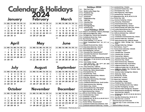 2024 Calendar | Teaching Resources