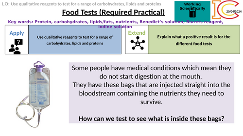 AQA GCSE Food Tests Required Practical | Teaching Resources