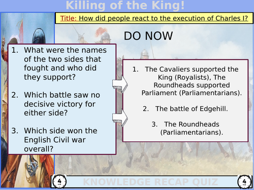 L6 How did people react to the execution of Charles I? | Teaching Resources