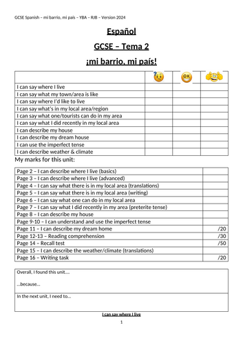 GCSE Spanish booklet - Mi barrio, mi casa | Teaching Resources