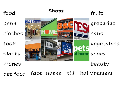 A3 Vocab for small world area (shops) | Teaching Resources