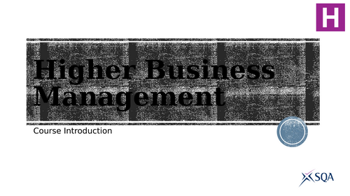 Higher Business Management - Course Introduction and Content List ...