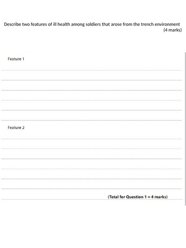 Edexcel History Exam Questions - Paper 1 Medicine | Teaching Resources