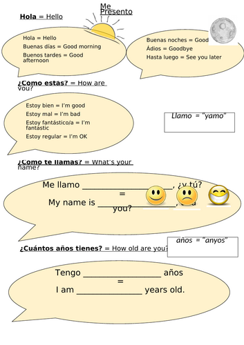 Me presento - Introduction sheet | Teaching Resources