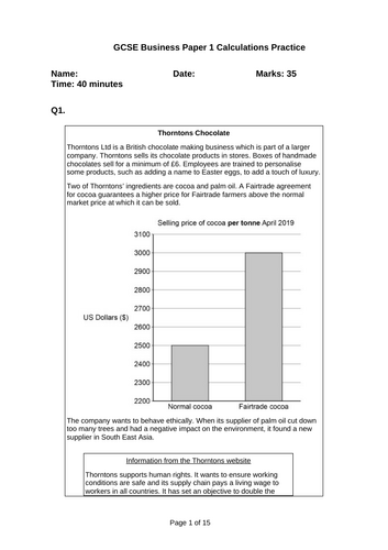 AQA GCSE Business Paper 1 Calculations Practice Workbook | Teaching ... AQA GCSE Business Paper 1 Calculations Practice Workbook | Teaching ...