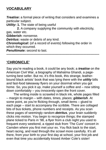 Short Stories for KS3 English groups - Key Vocabulary & Questions ...