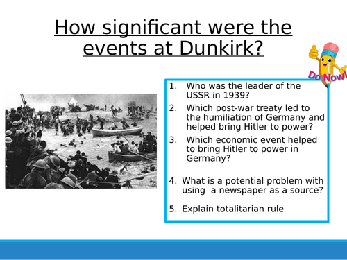WWII 5 - Dunkirk | Teaching Resources