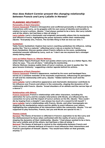 LARRY LA SALLE / FRANCIS CASSAVANT RELATIONSHIP - BEYOND A* EXEMPLAR ...