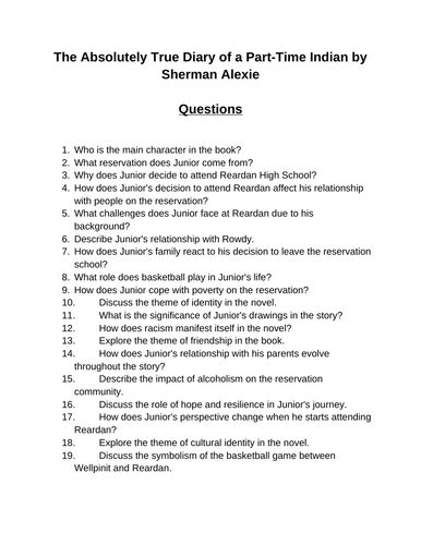 The Absolutely True Diary of a Part-Time Indian. 40 Reading ...