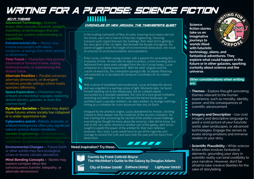 Writing for a Purpose: Science Fiction KS2+ | Teaching Resources