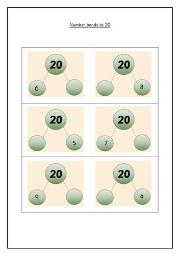 Number bonds to 20 | Teaching Resources