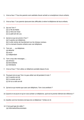 Le Smartphone simplifié | Teaching Resources