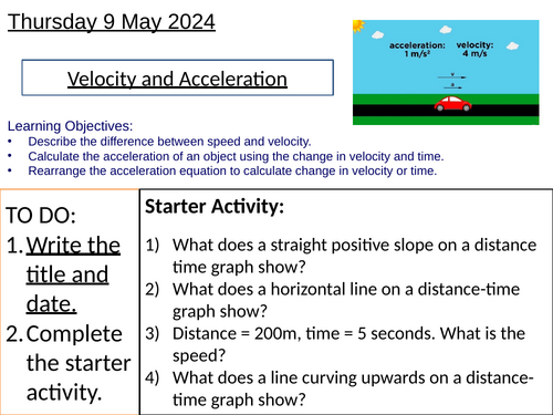 Gcse Physics Acceleration Complete Lesson Teaching Resources