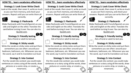 Learning vocab effectively - 'how to' guide | Teaching Resources