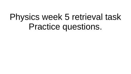 Applied Science Btec Unit 1 Physics Starters Revision Teaching Resources