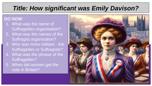 Suffragettes Emily Davison | Teaching Resources