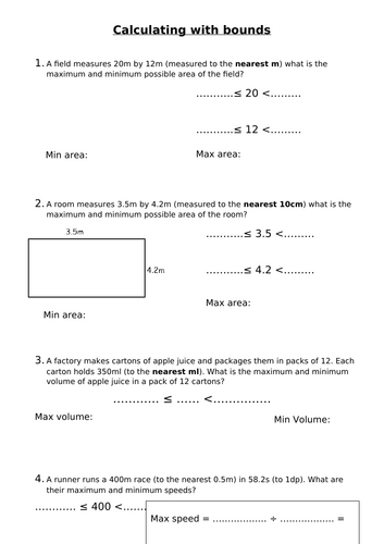 Calculating with bounds | Teaching Resources