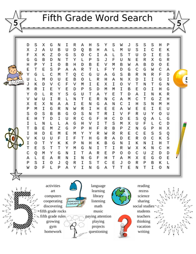Fifth Grade Word Search PLUS Bodies of Water Search (2 Puzzles ...