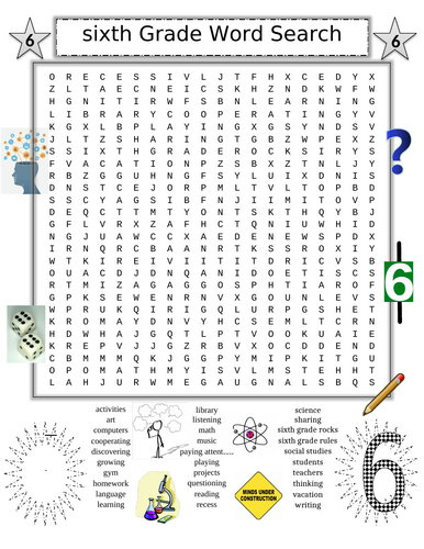 Sixth Grade Word Search PLUS Bodies of Water Word Search (2 Puzzles ...