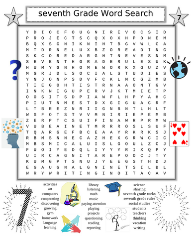 Seventh Grade Word Search PLUS Bodies of Water Word Search (2 Puzzles ...
