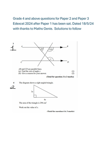 Edexcel Higher Predicted Papers 2 and 3 2024 | Teaching Resources