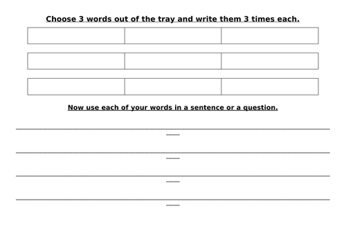 Cew Spelling Practise Teaching Resources