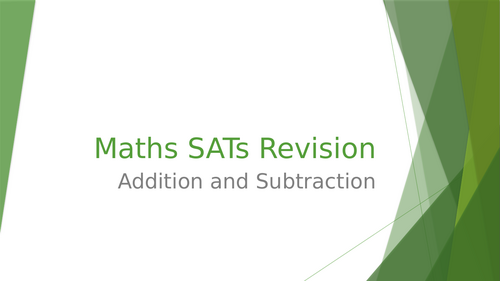 Maths SATs revision 1: Addition and Subtraction | Teaching Resources