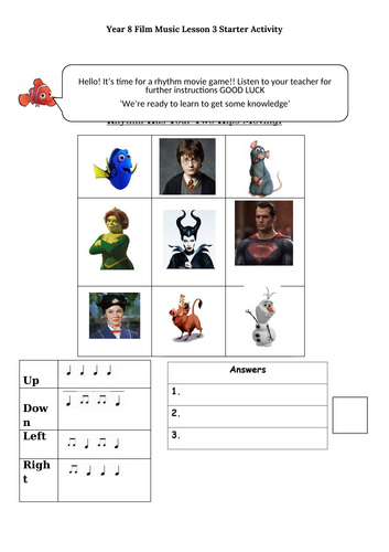 Film Music PowerPoint and Worksheets Year 8 (KS3) | Teaching Resources