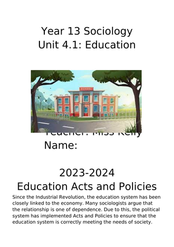 The Role of Education - Sociology | Teaching Resources