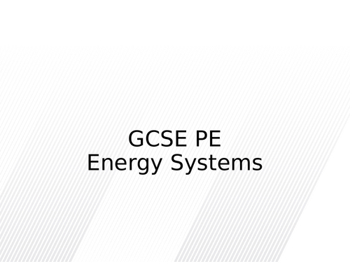 Eduqas Gcse Pe Energy Systems Teaching Resources