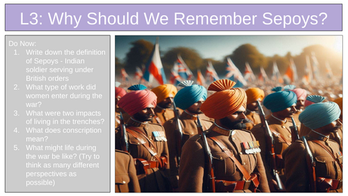 WWI Indian Soldiers Sepoys | Teaching Resources